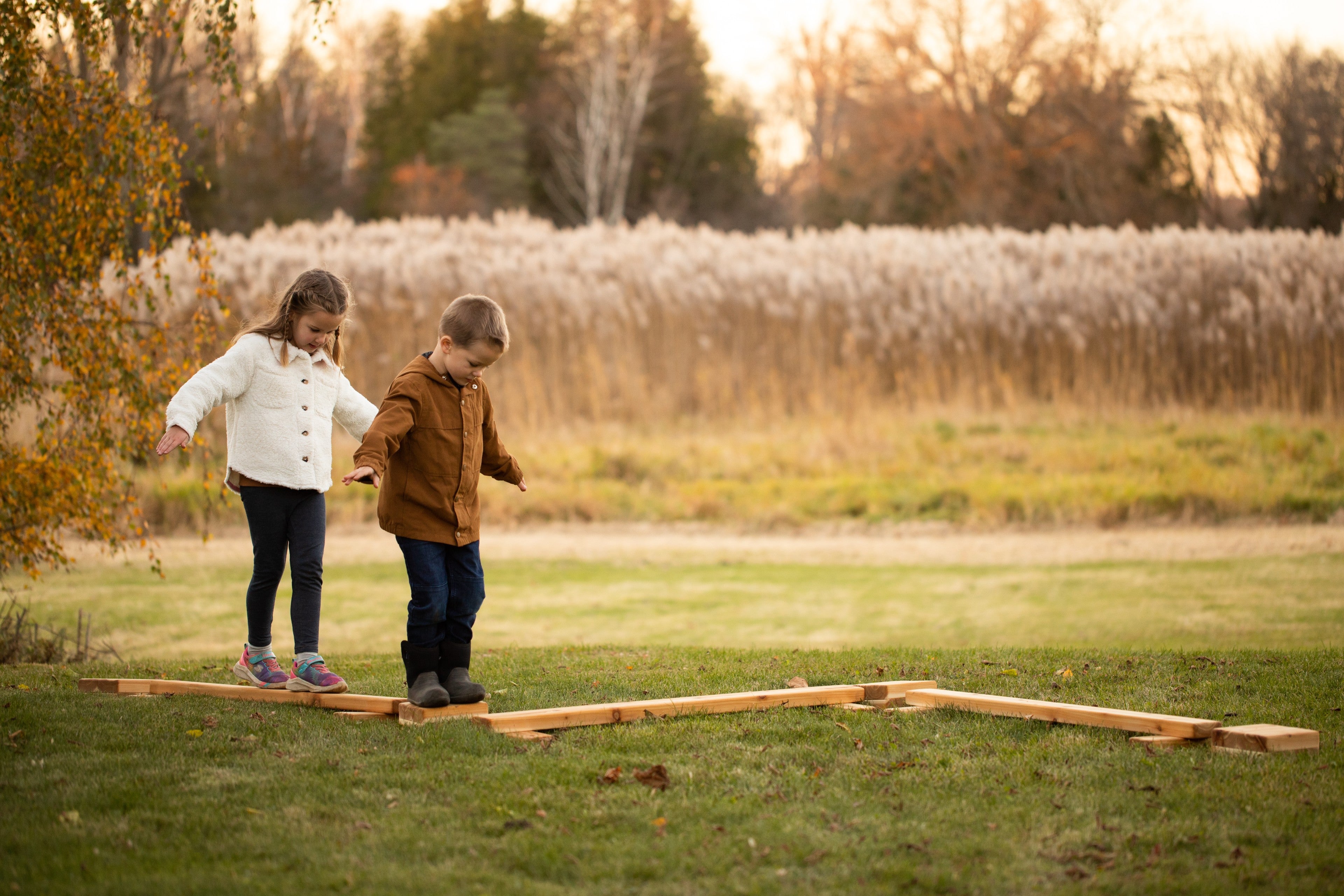 Outdoor Balance Beams and Stepping Stones – Noble Wooden Toys